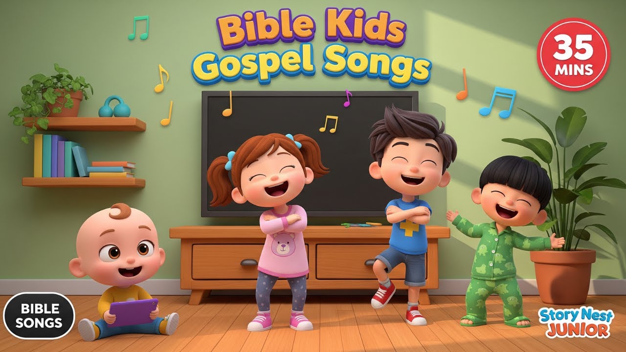 35 Min Kids Gospel Songs & Bible Verses Sing-Along | Sunday School ...