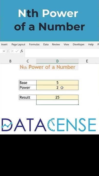 Calculate N th Power of any number in Excel - YouTube