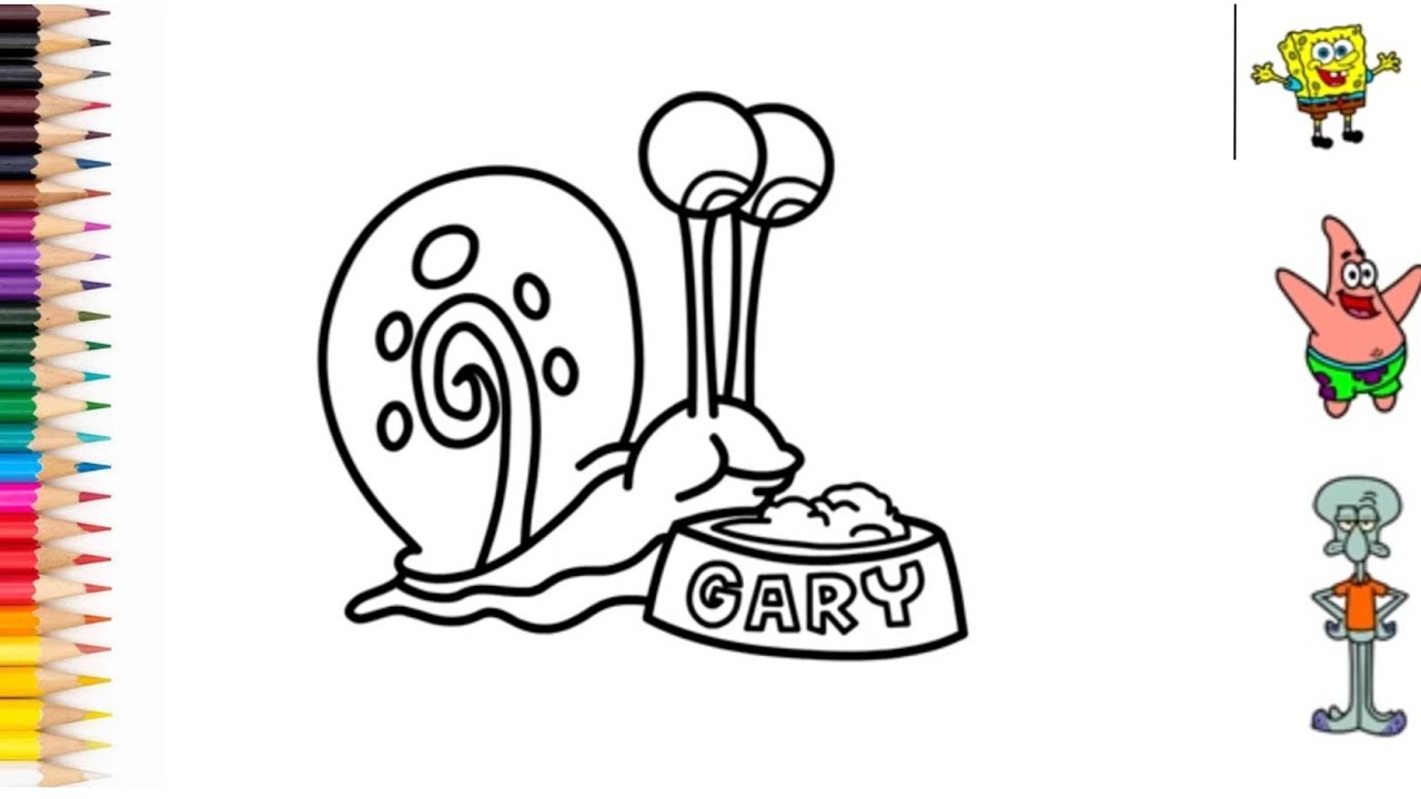 Belajar Menggambar GARY Siput Spongebob - YouTube