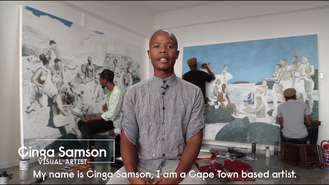 Cinga Samson redefines masculinity in his oil paintings - YouTube