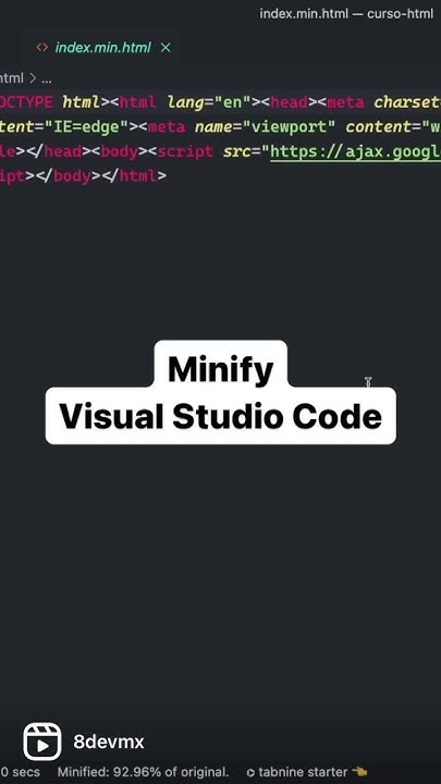 Minify tu código con Visual Studio Code: Optimiza el rendimiento de tu ...