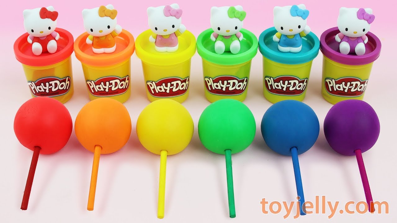 Learn Colors with Play Doh Hello Kitty Dough Kitchen Creations Surprise ...