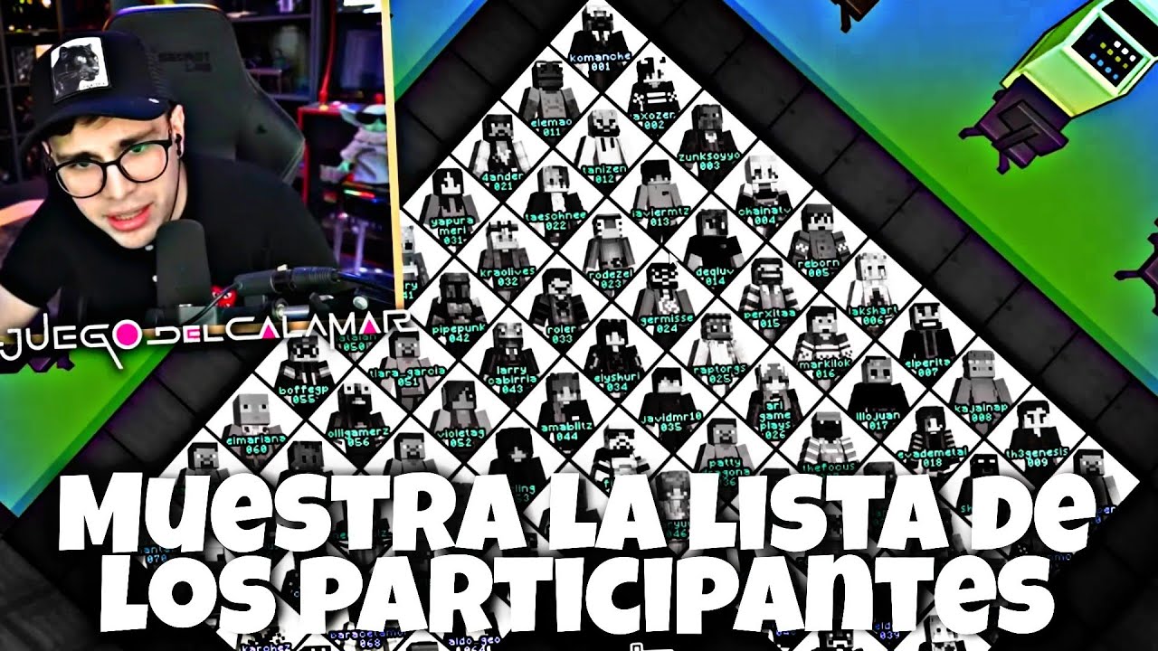 JuanSGuarnizo muestra la lista de participantes para SQUID GAME de ...