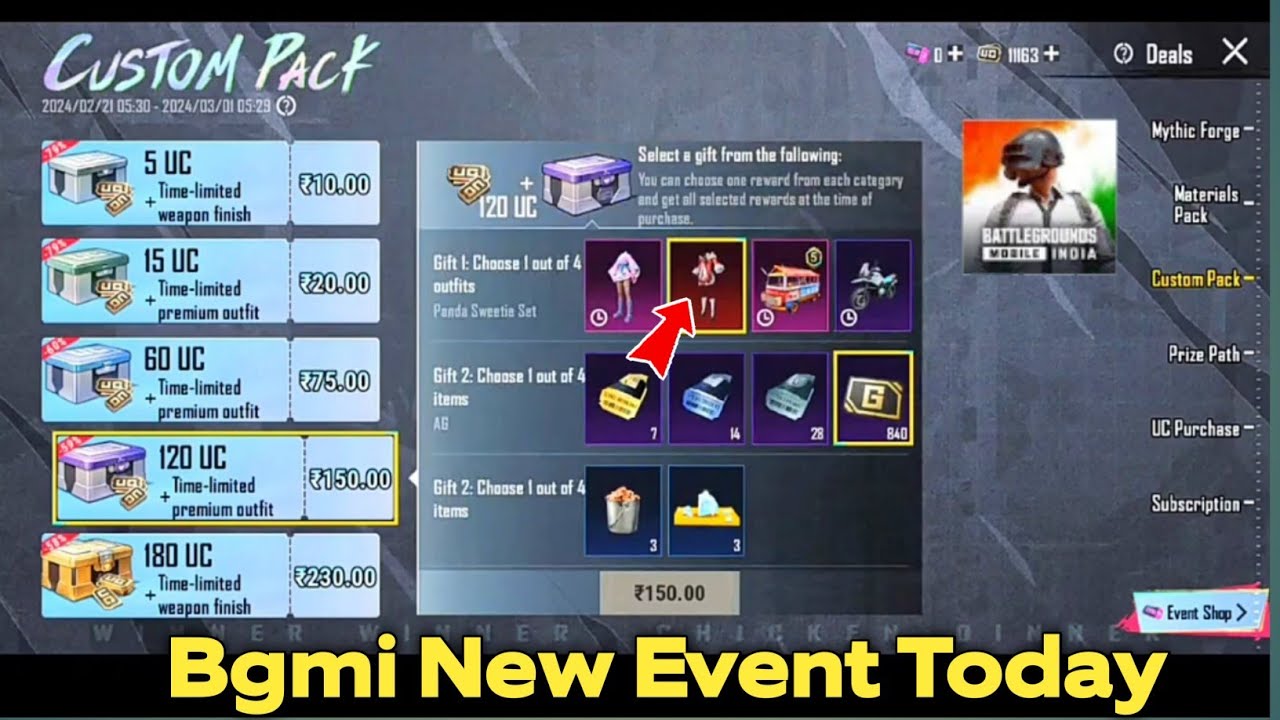 Bgmi New Event Today | Custom pack Event | Bgmi New event kab aayega ...