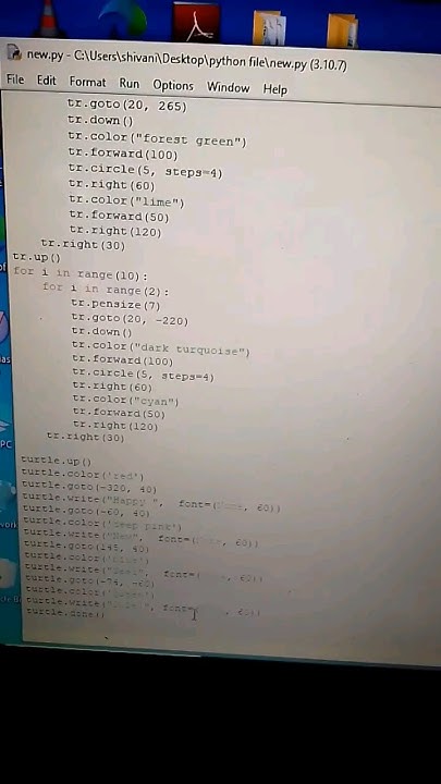 Happy new year 2024 Turtle in python #python #c++ #programming #codinglife #coder # ...