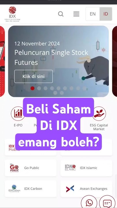 Emang boleh beli saham di IDX? #carabelisaham #carainvestasisaham #idx - YouTube