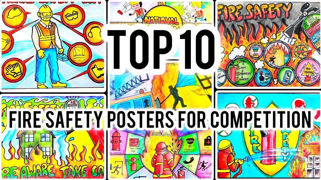 Safety drawing/fire safety poster drawing/Industrial safety drawing ...