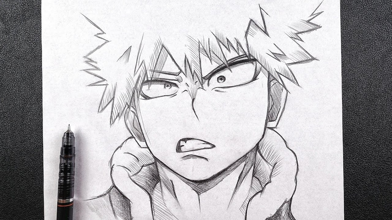anime Drawing | how to Draw angry Bakugo Noises | easy steps - YouTube