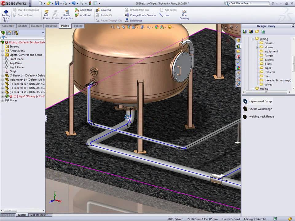 SolidWorks Piping video - YouTube