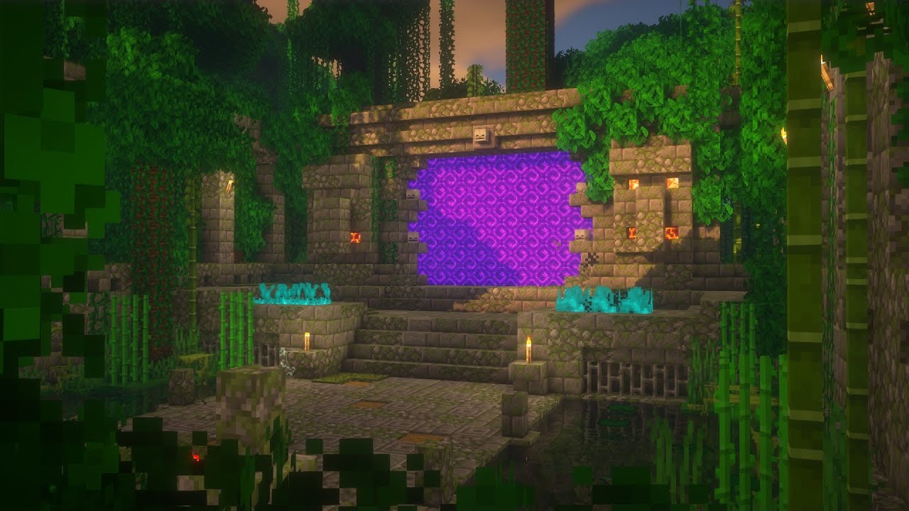Minecraft | How to Build a Jungle Nether Portal - Tutorial - YouTube