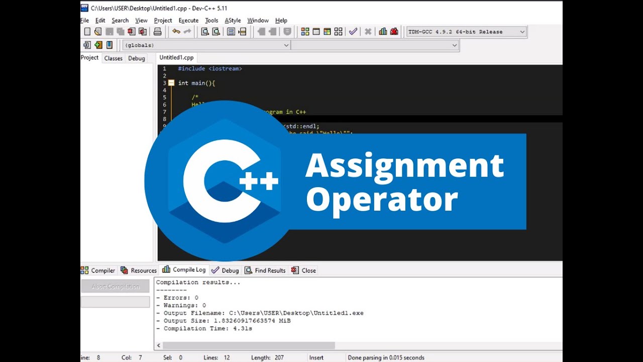 #8. C++ ASSIGNMENT OPERATORS (TAGALOG) - YouTube