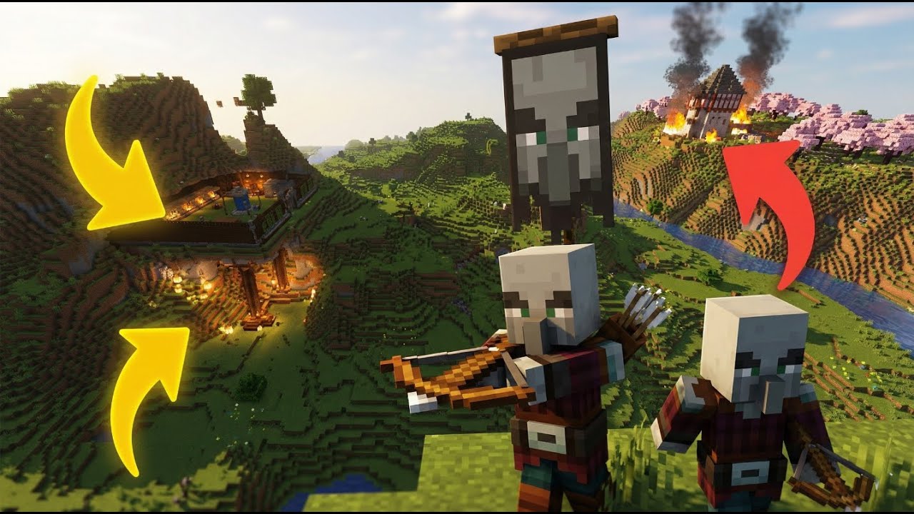 Breaking Villagers Out of a Pillager Castle Prison (Modern Weapons Only ...