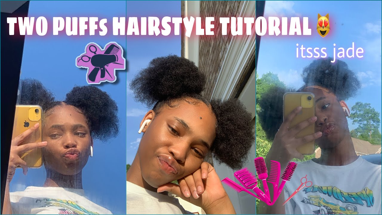 HOW TO DO TWO PUFFS HAIRSTYLE TUTORIAL BEGINNER FRIENDLY | itsss jade ...