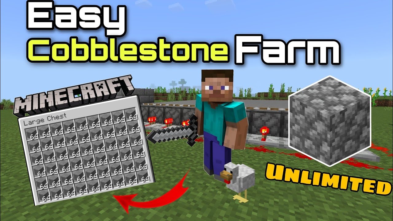 Minecraft easy cobblestone farm tutorial || Great Gamerz || - YouTube