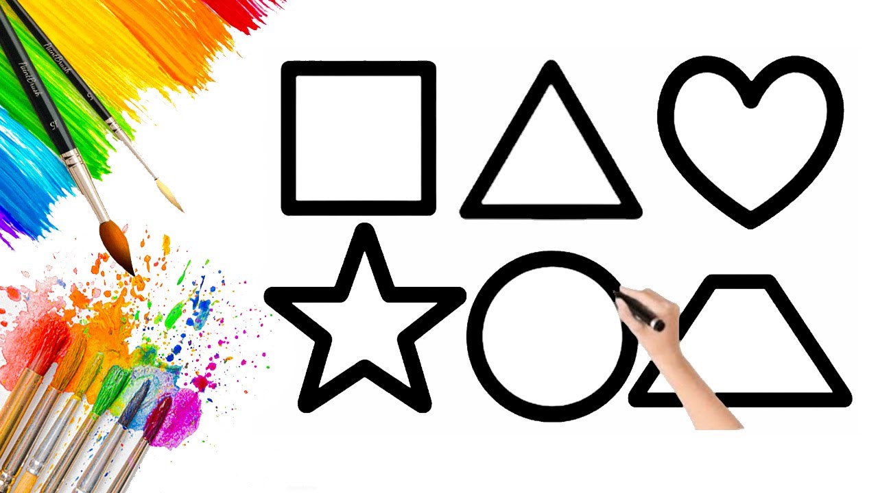 Easy Shapes Drawing | Painting Art | Coloring for Kids and Toddlers ...