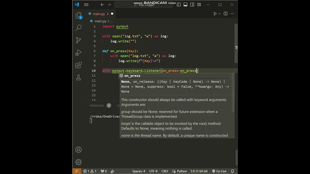 Building A Simple Keylogger In Python 🖥️💡 Pythontutorial Coding Youtube