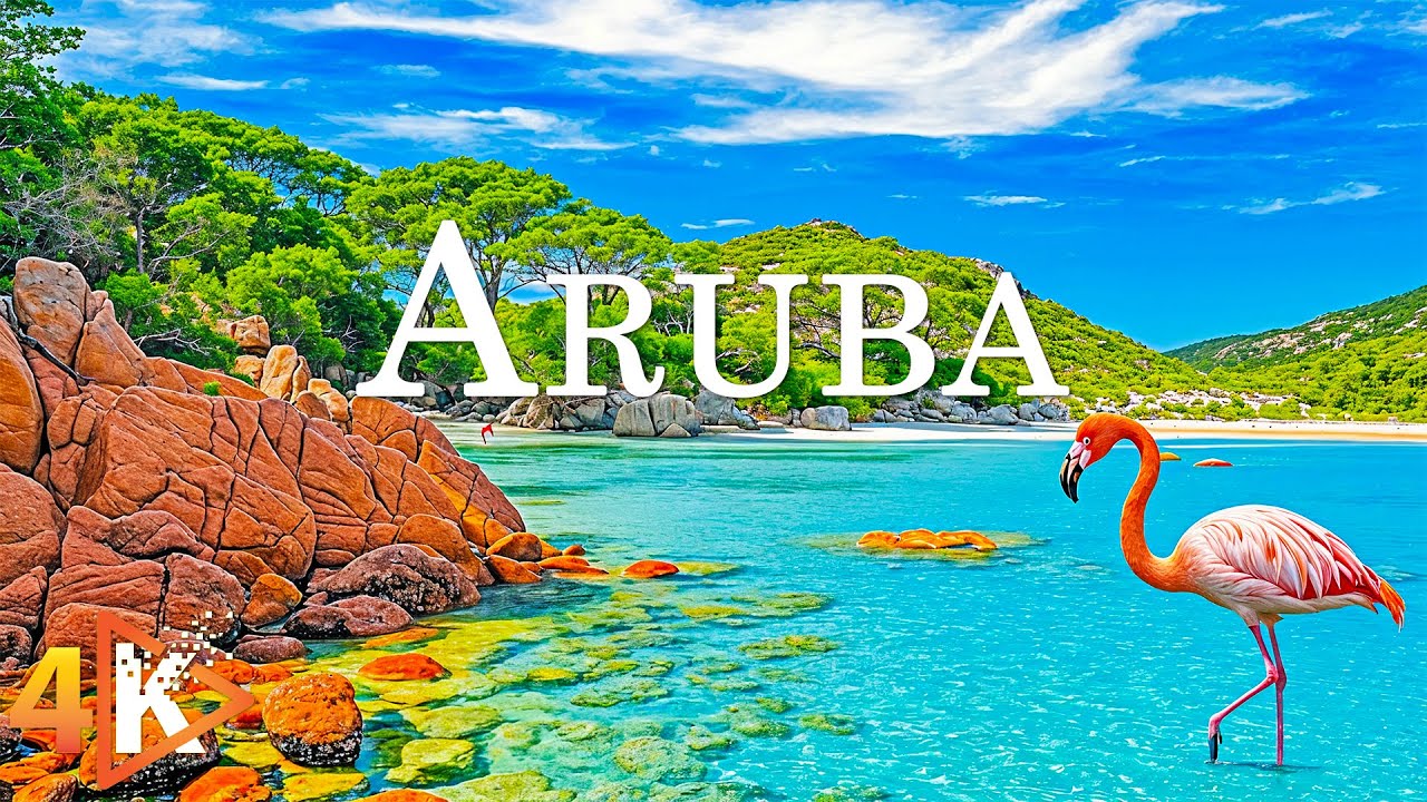 Aruba 4K - White Sand Beaches and Turquoise Waters with Relaxing Music ...