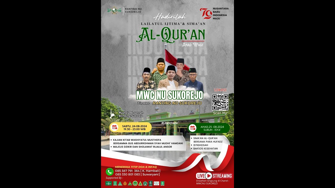 [ LIVE ] SESI 2 SORE - MALAM SIMA'AN AL-QUR'AN RUTINAN AHAD WAGE MWCNU ...