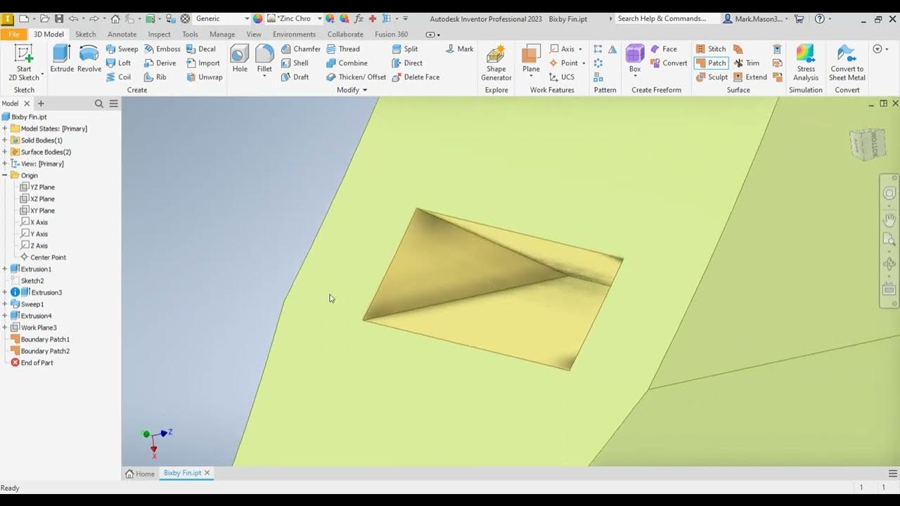 Inventor Quick Tip Using Patch and Sculpt tools to repair solids - YouTube