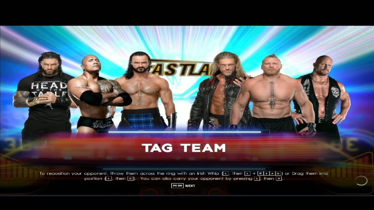 FULL MATCH - TEAM ROCK VS TEAM BROCK LESNAR TRIPLE TAG TEAM ELIMINATION ...