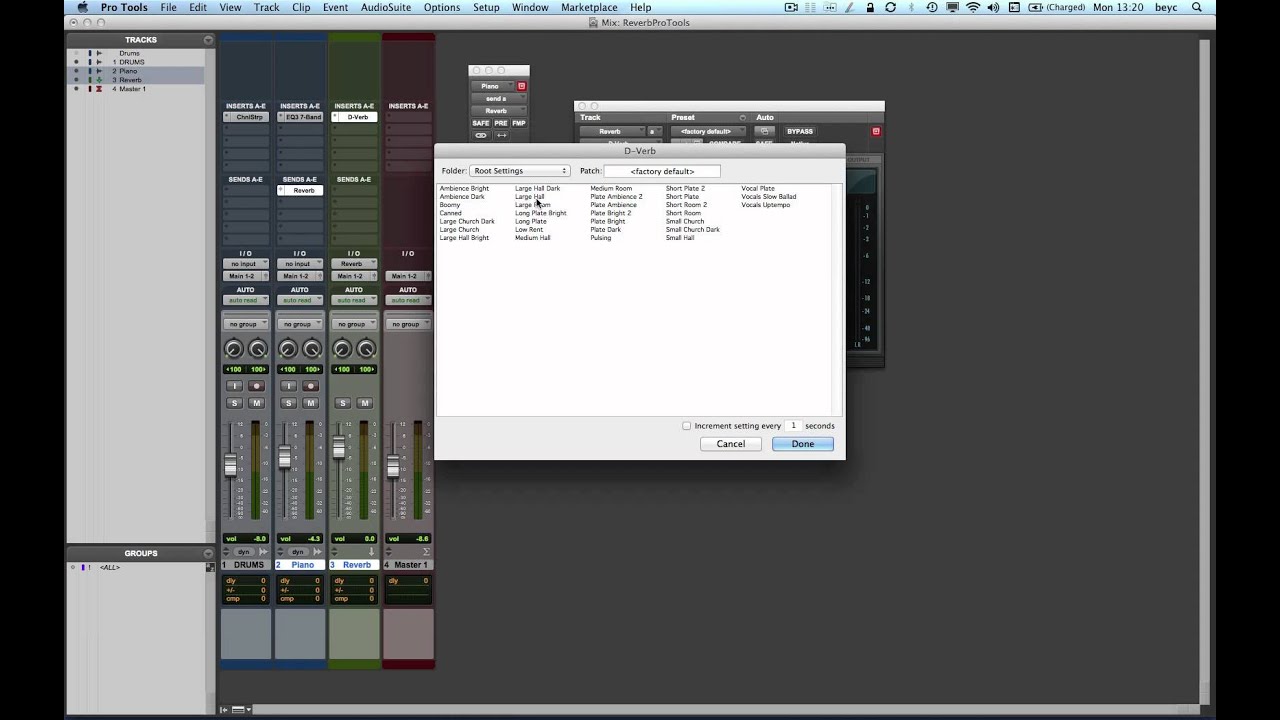 Pro Tools tutorials: Routing a Reverb - YouTube