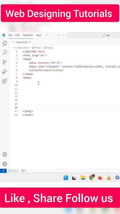 #WebDesigning #Tutorials 🖱️🖥️👇How to type HTML Structure in vs code Let ...