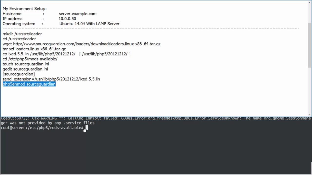 SourceGuardian PHP Extension installation on Ubuntu 14.04 - YouTube