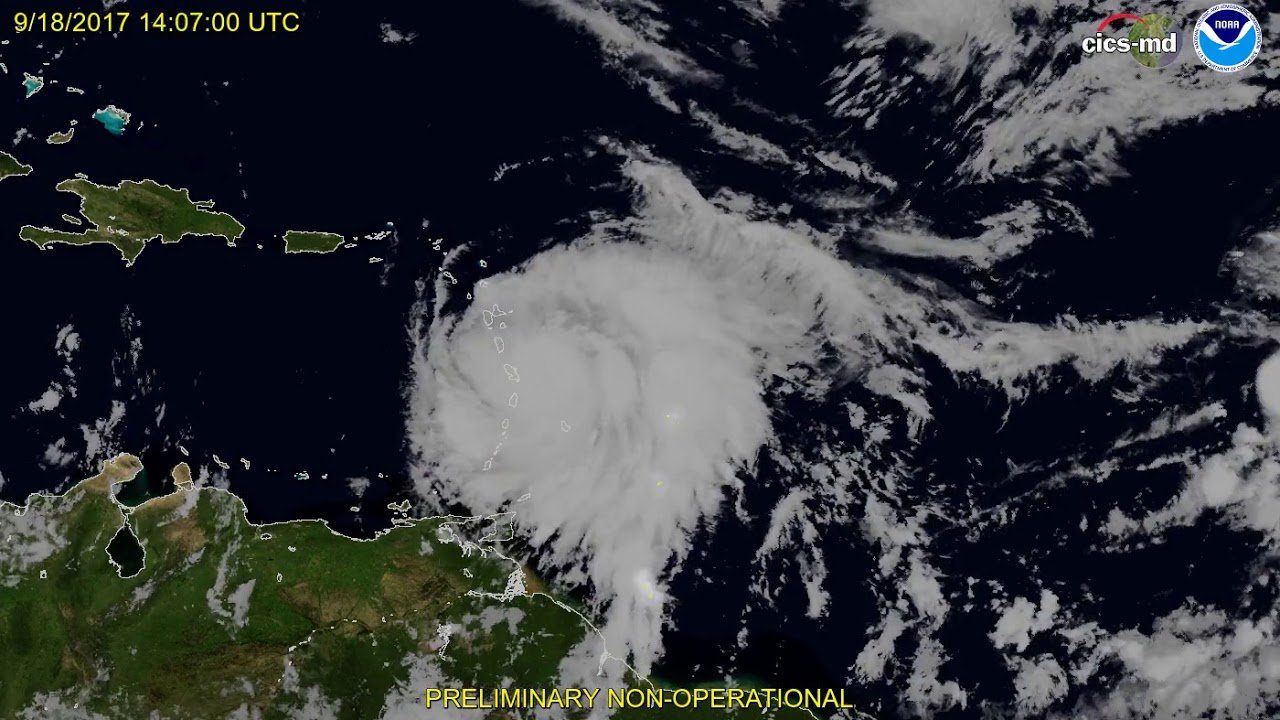 Lightning in Hurricane Maria - NOAA Satellite Imagery Sept. 16th-20th ...
