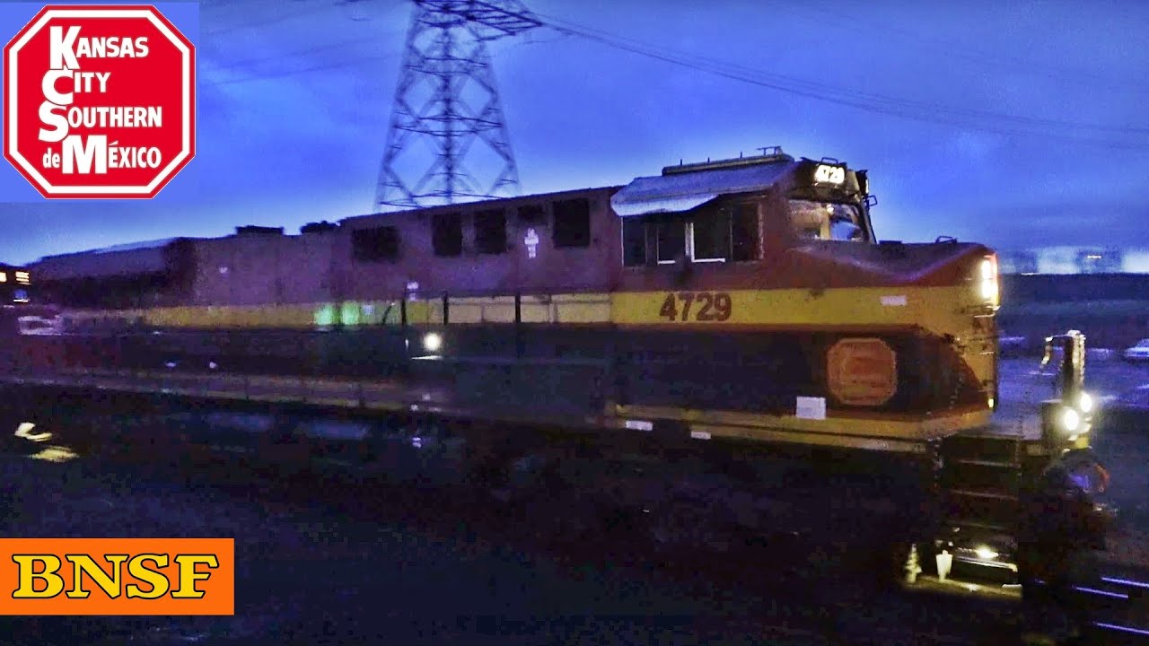 RARE! KCSM 4729 Leader of CP V70, with K5LL Horn! CP SD30C-ECO & BNSF H2 DASH 9 at Mission ...