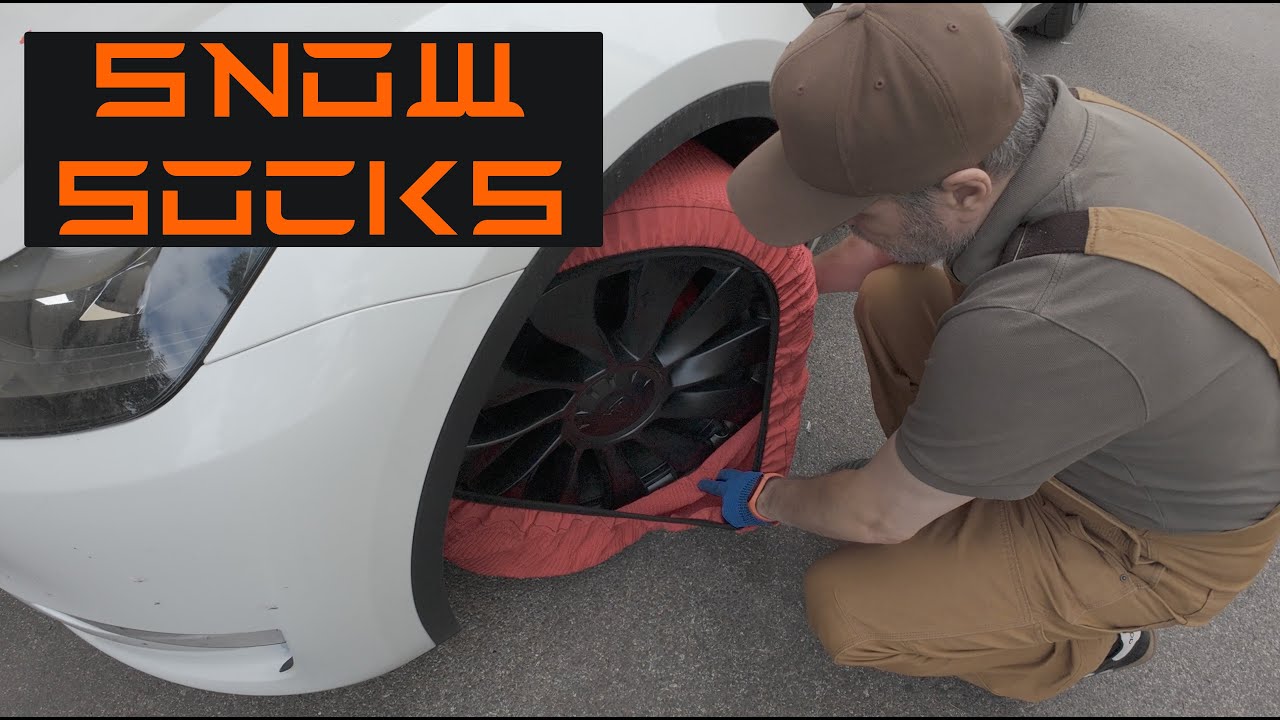 Snow Socks for my Tesla Model Y Performance ! - YouTube