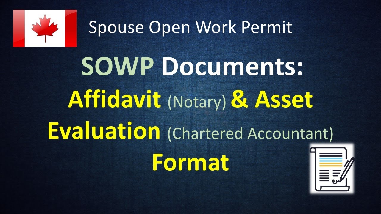 SOWP Affidavit & Asset Evaluation Document Format - YouTube