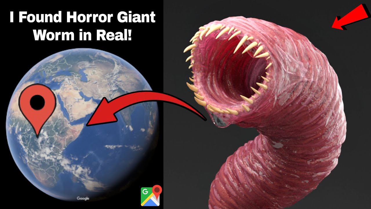 I Found Creepy Giant Worm 🪱 Caught On Google Earth and Google Maps 🌎 ...