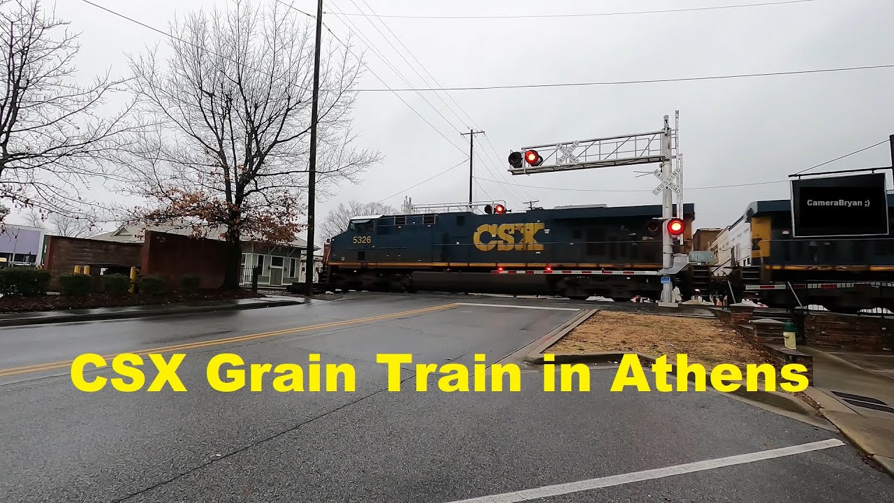 CSX Grain Train at Market Street in Athens - YouTube