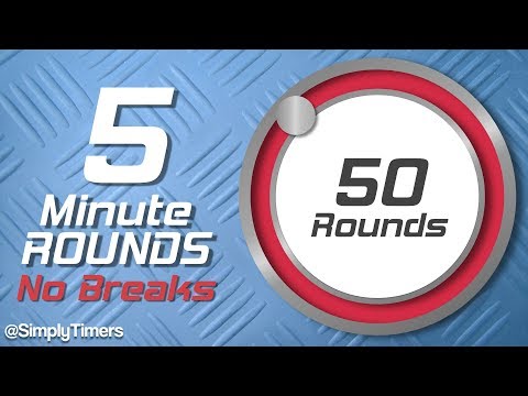 5 min Interval Timer with no breaks - 50 rounds
