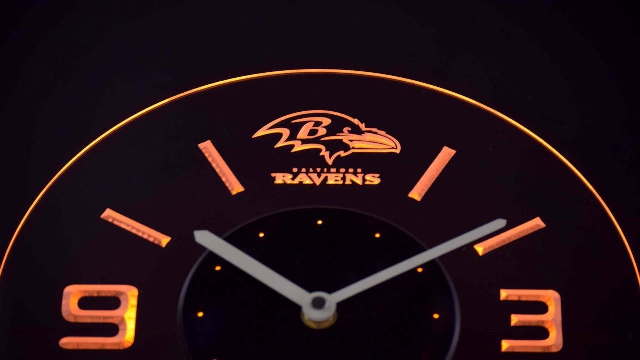 Baltimore Ravens Modern LED Neon Wall Clock - YouTube