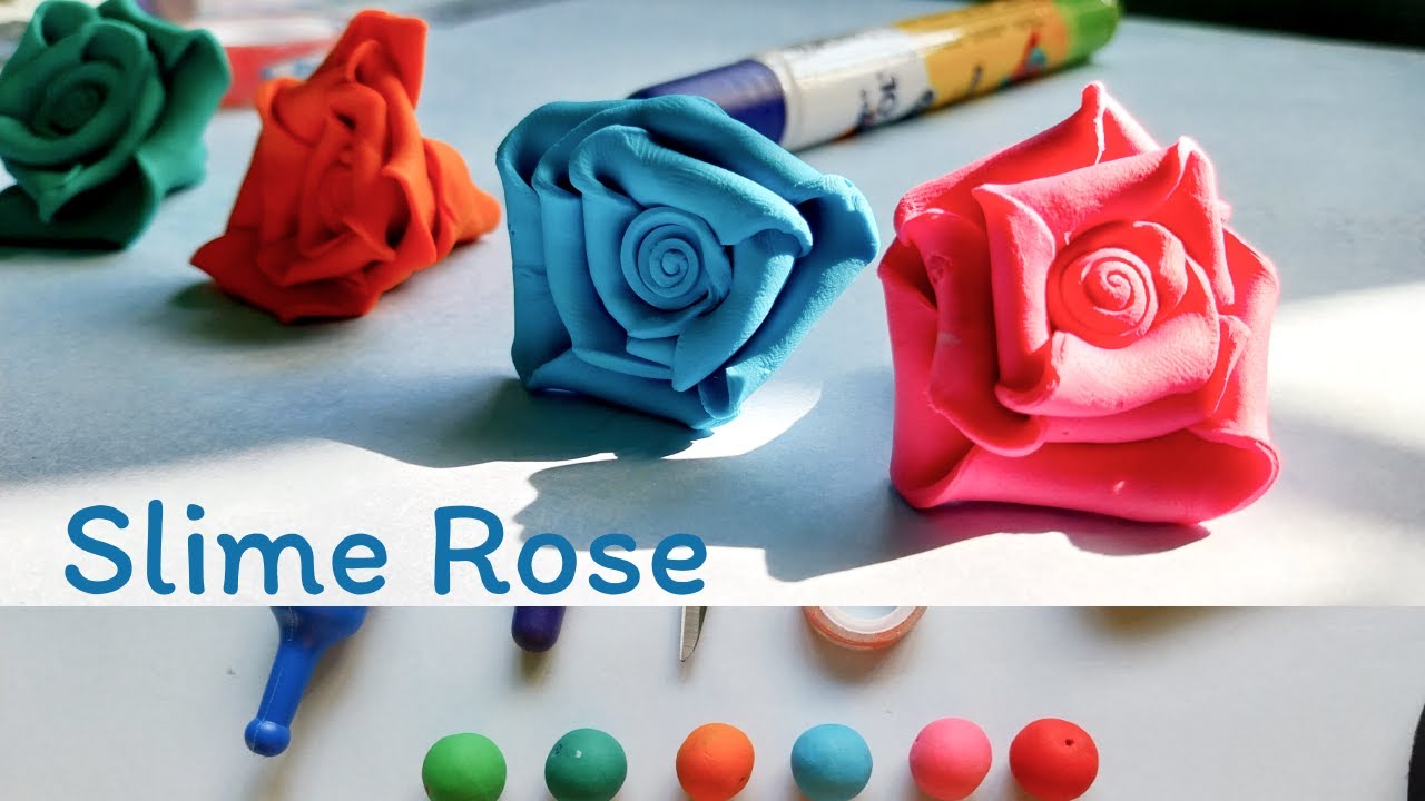 How to make rose using slime | Rose from Slime | Slime Rose | Slime ...