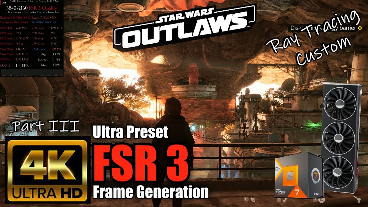 7900 XTX 🖥️ 7800X3D 🎮 Star Wars Outlaws @ 4K FSR 3 Quality + Ultra S ...