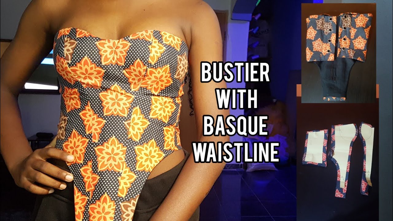 How To Cut And Sew Bustier Top With Basque Waistline | Crop Top Cutting ...