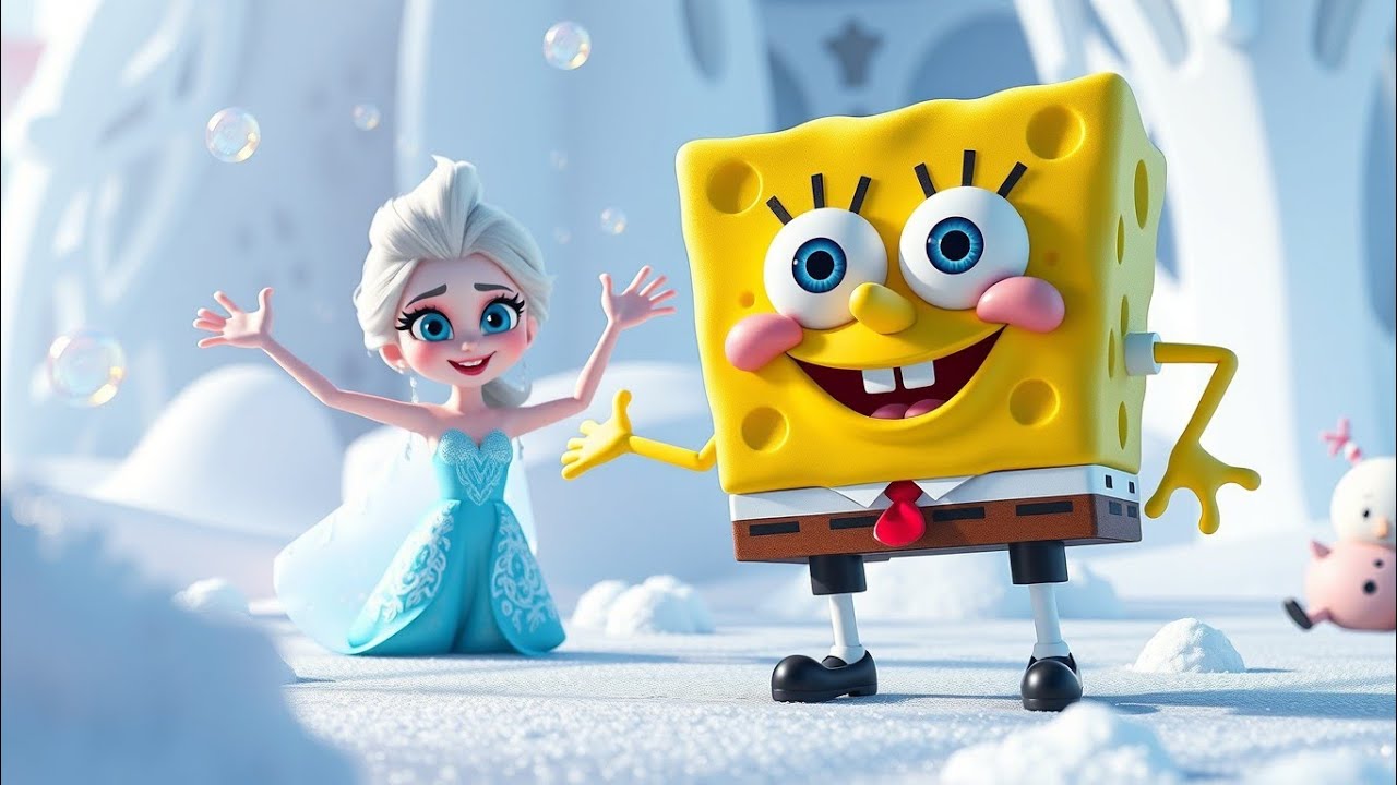 Elsa & SpongeBob in the Frozen Bubble Rescue - YouTube