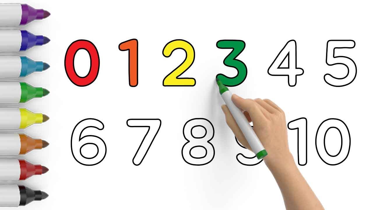 DRAWING NUMBERS (How to draw and learn the NUMBERS) Part.1 - YouTube