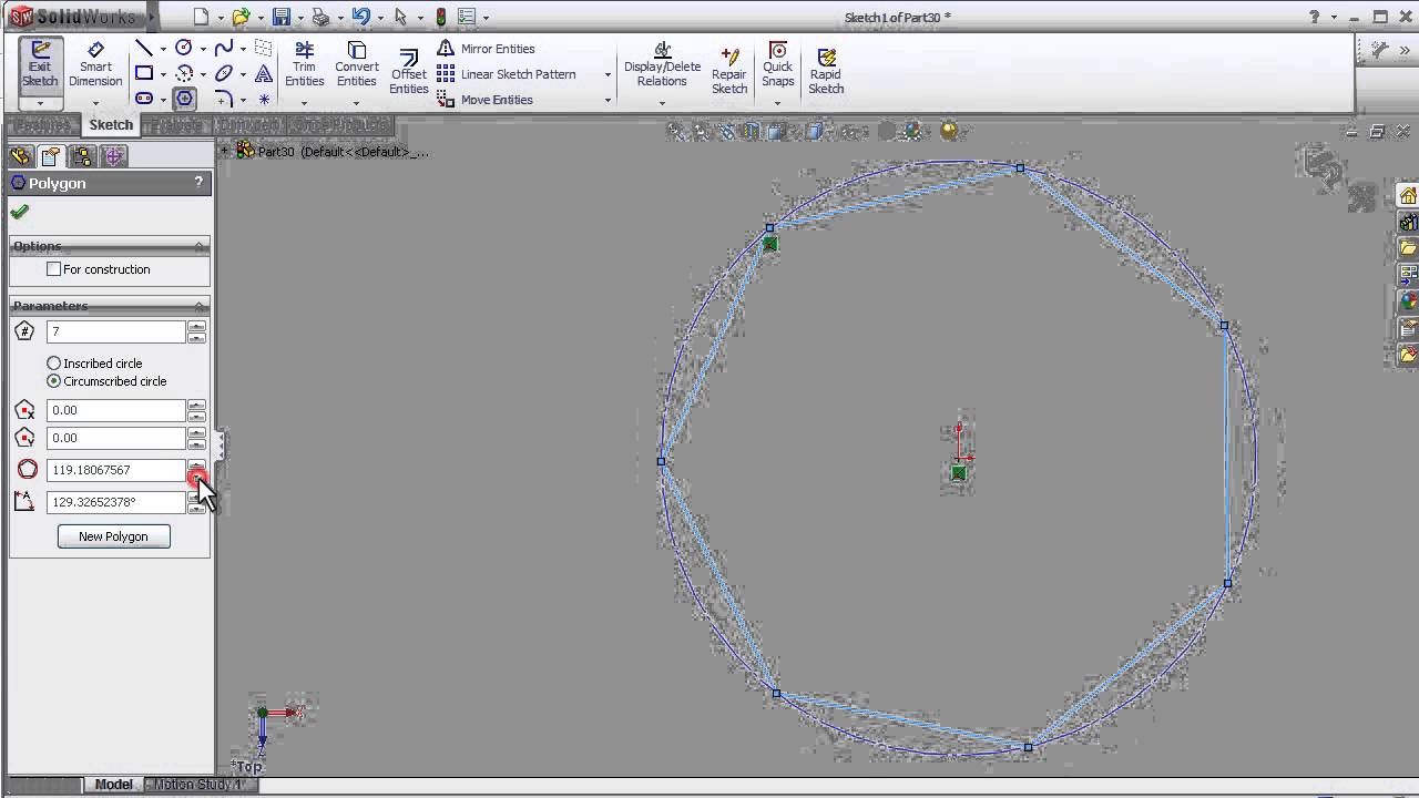 7- SolidWorks Sketch Tutorial: Polygon - YouTube