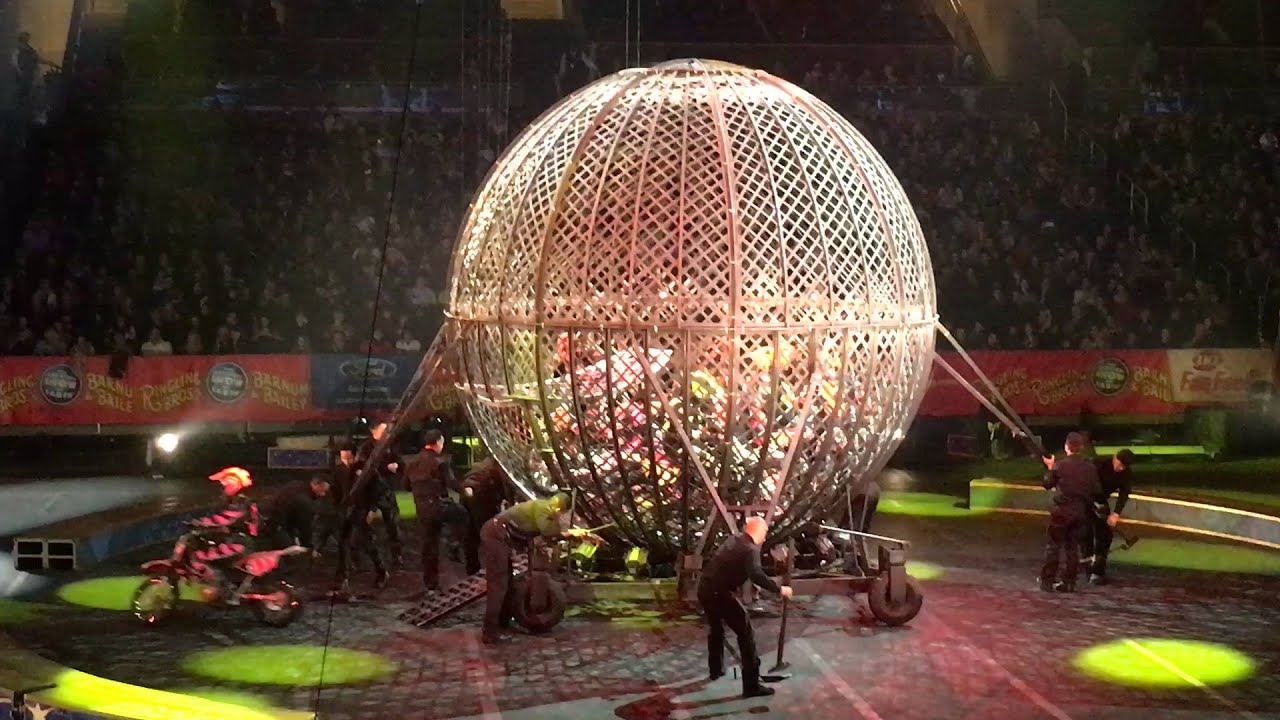 Ringling Brothers Legends - 8 motorcycles inside metal globe - YouTube