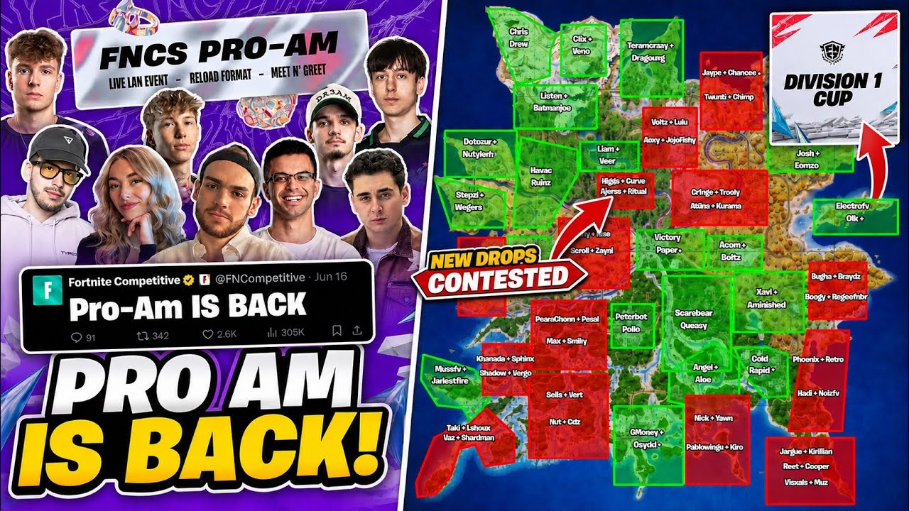 Fortnite Pro-Am is BACK! Who is contested in Division 1 Finals? - YouTube