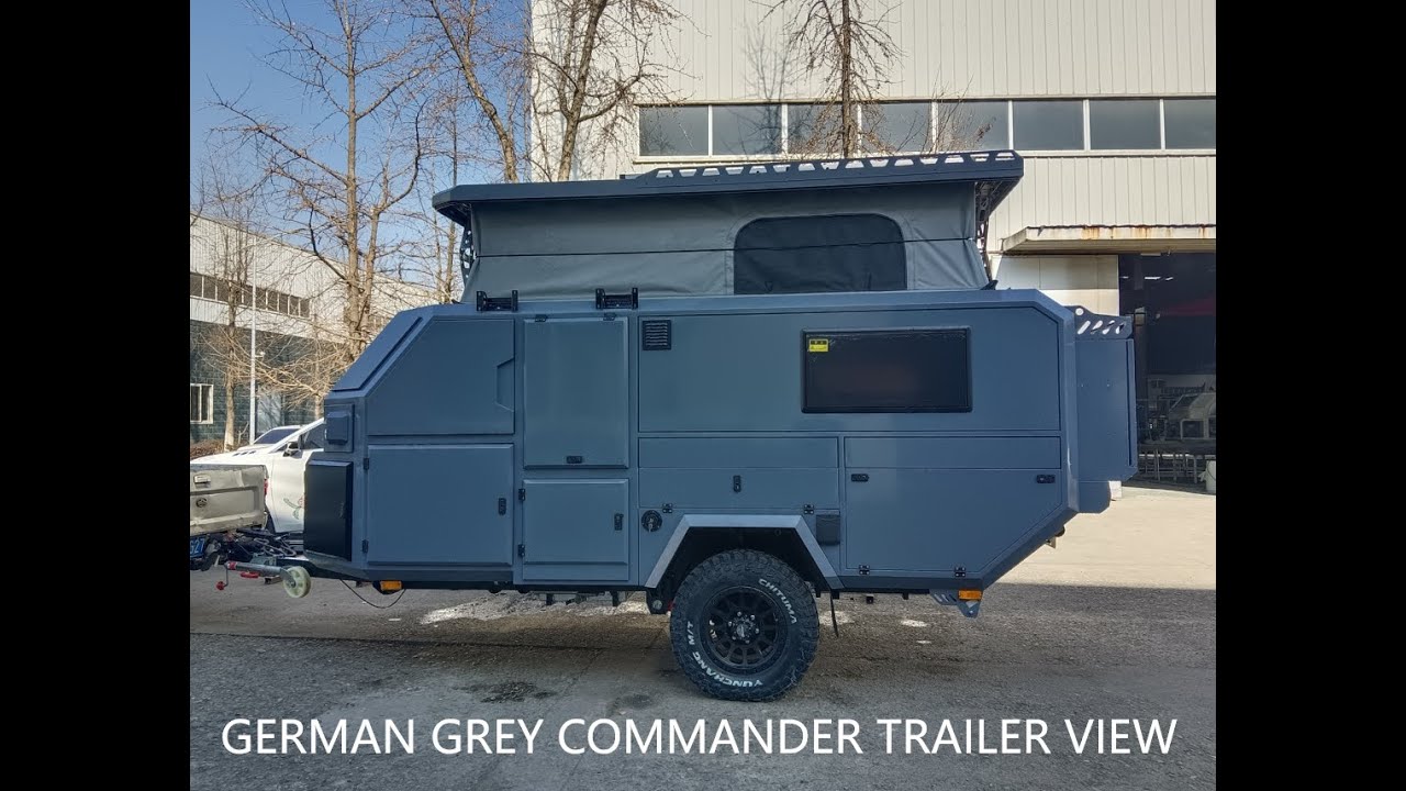The First German Grey Njstar Commander Hybrid Overland Trailer Exterior ...