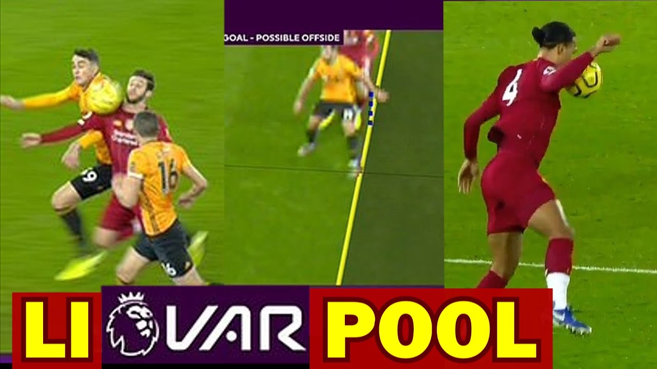 LiVARpool Van Dijk HandBalls and armpit offsides vs Wolves 1-0 - YouTube