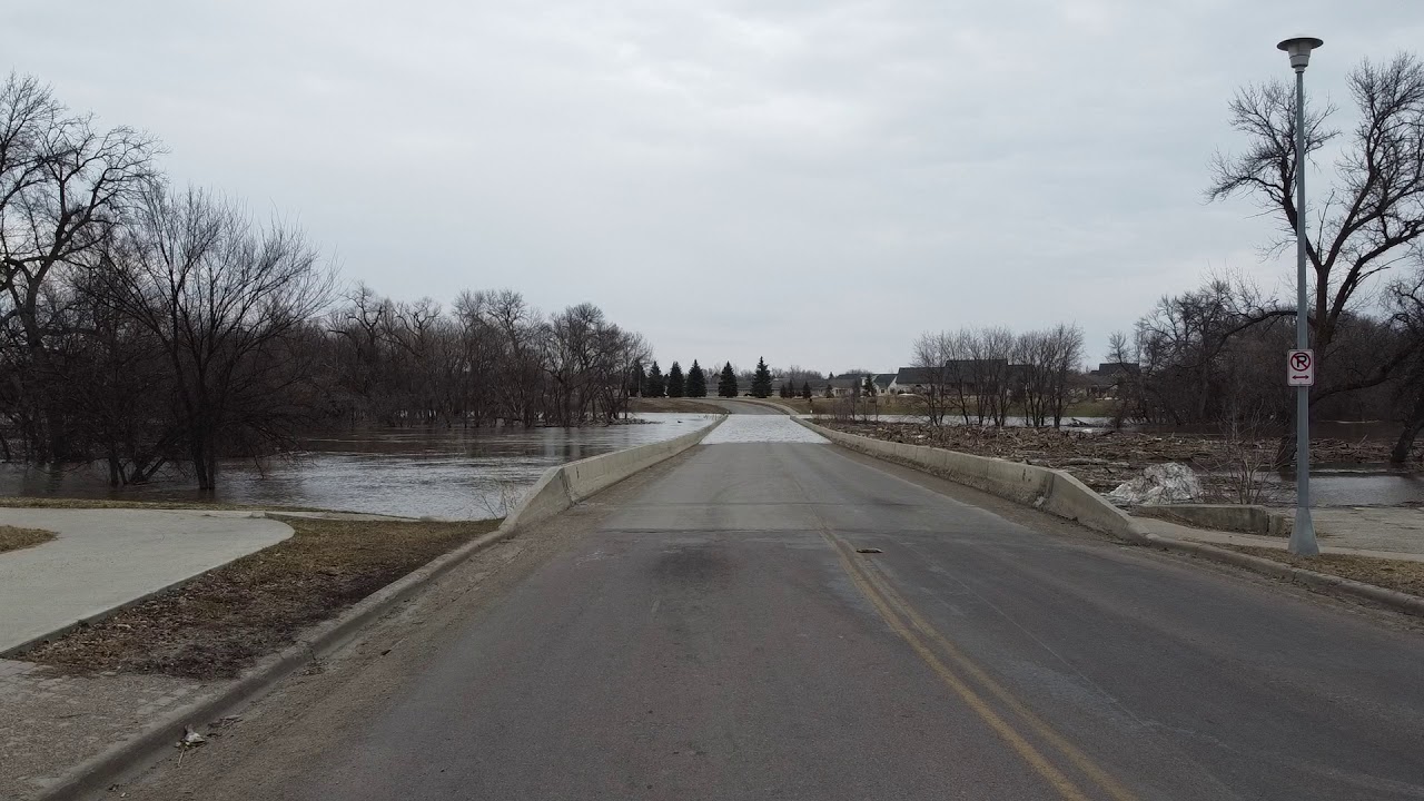 Red River as seen from above Old Toll Bridge Moorhead/Fargo, ND ...