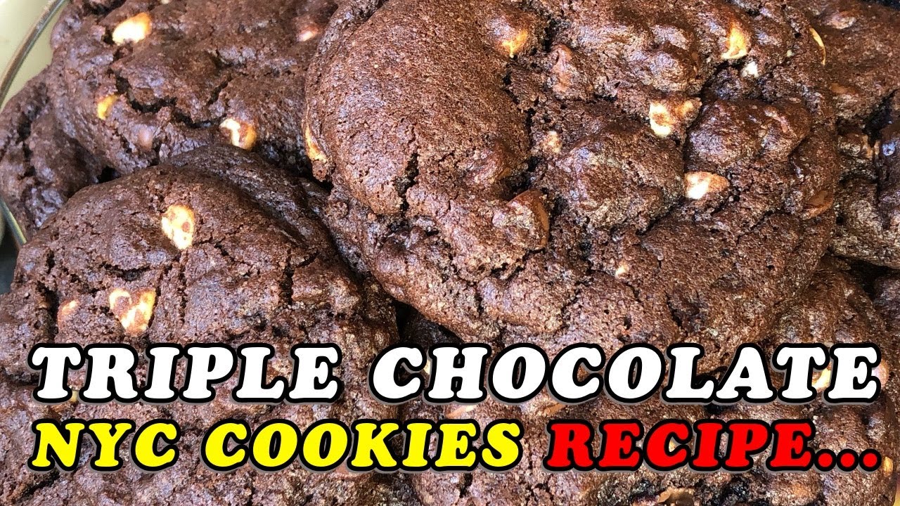 Triple Chocolate NYC Cookies | New York City Cookies Recipe | How to ...