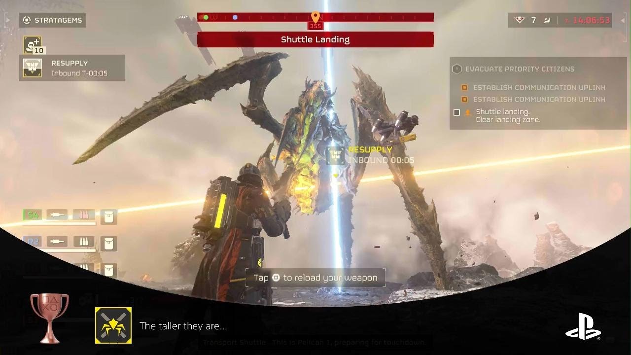 Helldivers 2 - Bile Titan vs Resupply Pod - YouTube