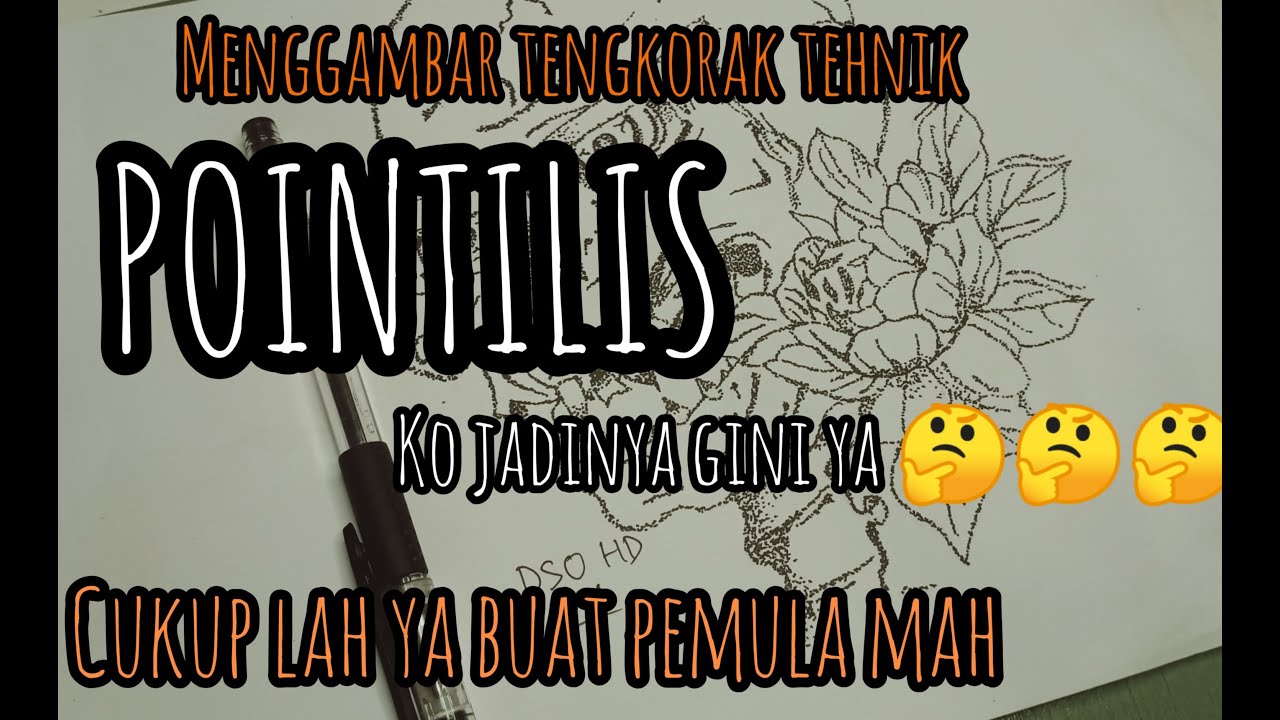 BELAJAR MENGGAMBAR TENGKORAK TEHNIK POINTILIS. menggambar Hitam putih ...