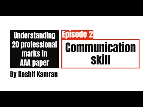 Episode 2: Communication skill marks in AAA paper - YouTube